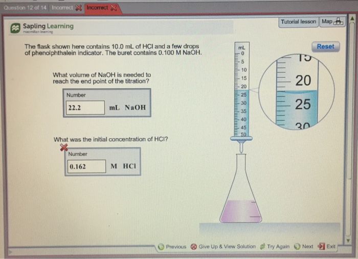 Solved: The Flask Shown Here Contains 10.0 ML Of HCl And A... | Chegg.com