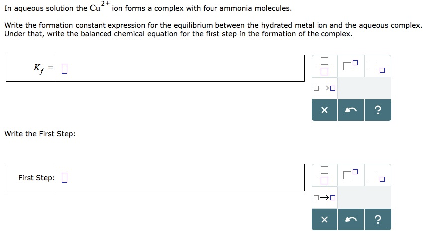 Solved 2+ In aqueous solution the Cu ion forms a complex | Chegg.com