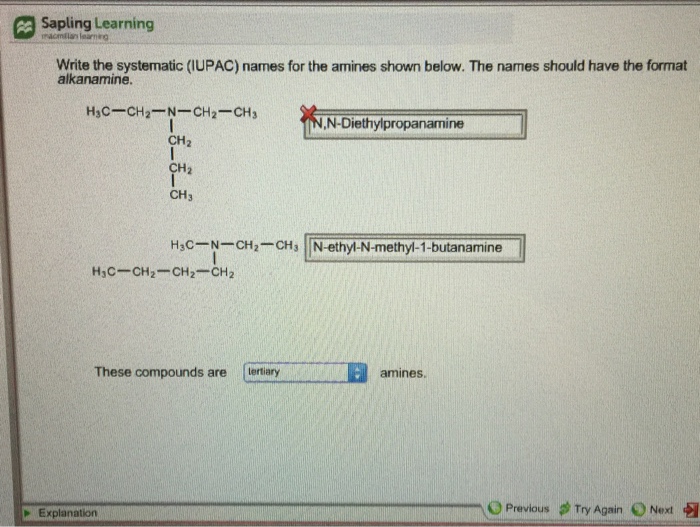 Solved: Sapling Learning Write The Systematic (IUPAC)names... | Chegg.com
