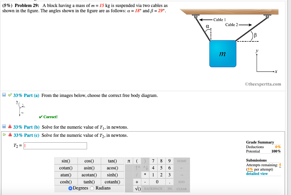 Solved: (5 %) Problem 29: A Block Having A Mass Of M: 15 K... | Chegg.com