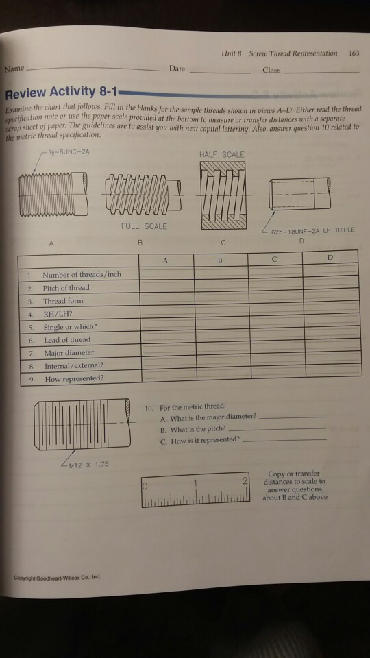 Solved: Print Reading For Industry 8-1, 10-1, 10-2, 22-1 W... | Chegg.com