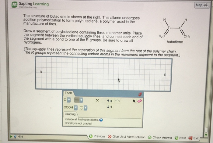 Solved: Map Sapling Learning The Structure Of Butadiene Is... | Chegg.com