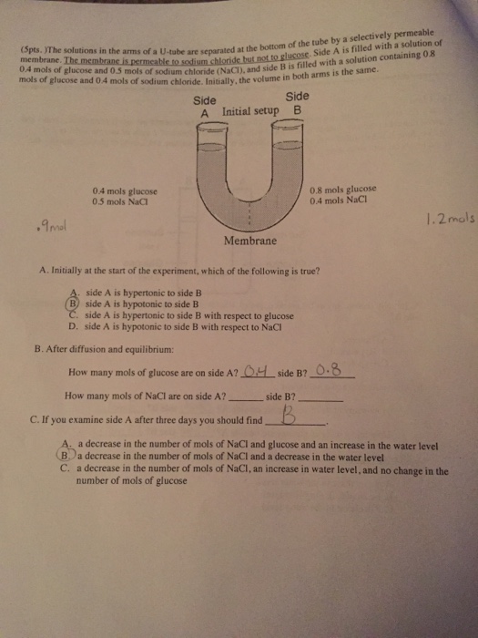Solved: The Solution In The Arms Of A U-tube Are Separated... | Chegg.com