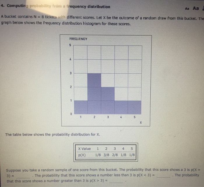 Solved 4. Computing probability from a frequency | Chegg.com
