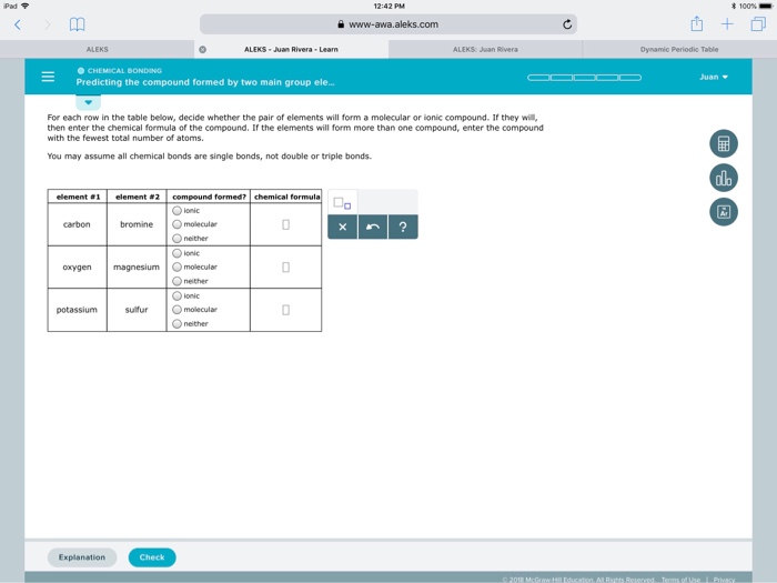 Solved: ? Www-awa.aleks.com Dynamic Periodic Table CHEMICA... | Chegg.com