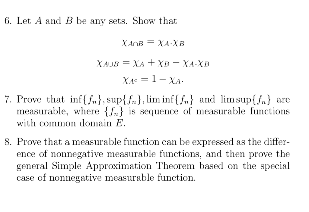 Solved 1. Show that a set E is measurable if and only if for | Chegg.com