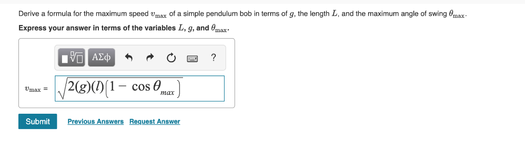 Solved Derive a formula for the maximum speed vmax of a | Chegg.com