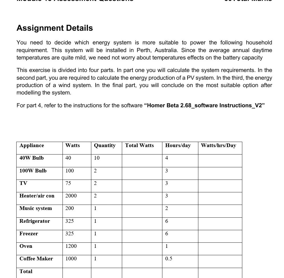Solved: A) Calculate The Total Power Requirement (Wh) Per ... | Chegg.com