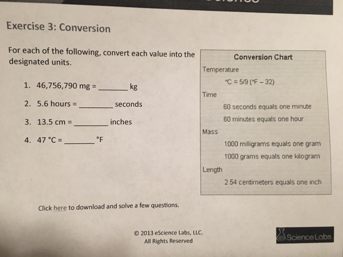 Solved: Exercise 3: Conversion For Each Of The Following, ... | Chegg.com