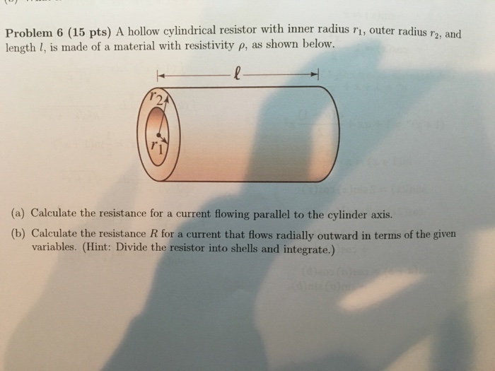 A hollow cylindrical resistor with inner radius r_1, | Chegg.com