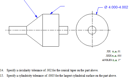 Solved 0 4.000-4.002 X.005 ANGLES.. 1。 14. Specify a | Chegg.com