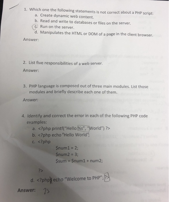 Solved 1. Which one the following statements is not correct | Chegg.com