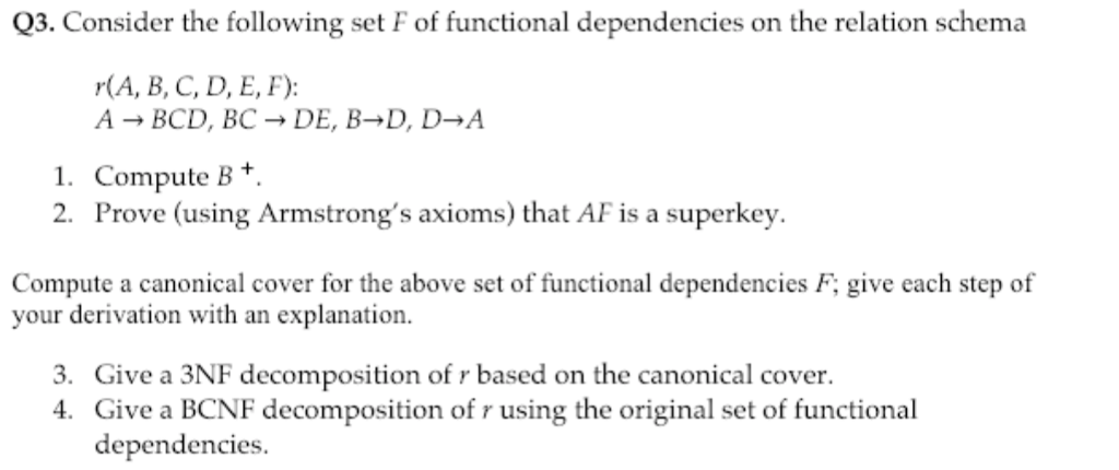 Solved Q3. Consider the following set F of functional | Chegg.com