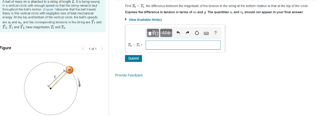 Solved: A Ball Of Mass M Is Attached To A String Of Length... | Chegg.com