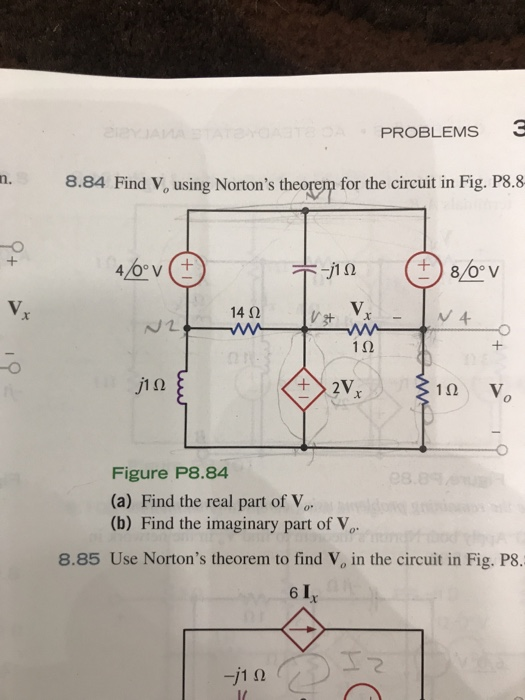 Solved: PROBLEMS N. 8.84 Find Vo Using Norton's Theorem Fo... | Chegg.com