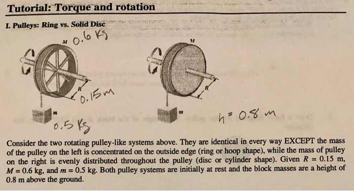 Solved: Tutorial: Torque And Rotation 2ah) To Solve For Th... | Chegg.com
