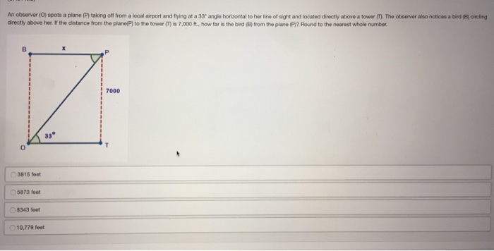 Solved: An Observer (O) Spots A Plane (P) Taking Off From ... | Chegg.com