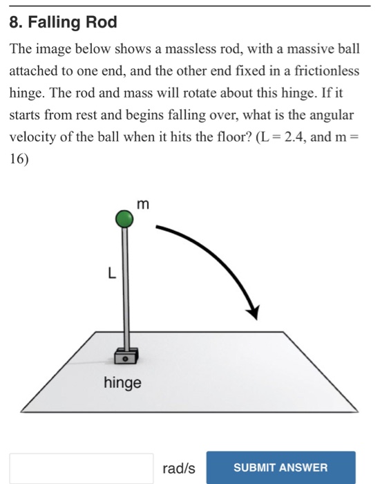 Solved: Falling Rod The Image Below Shows A Massless Rod, ... | Chegg.com