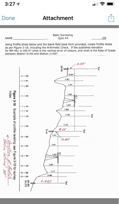 Solved: 3:27 1 Done Attachment Basic Surveying Quiz #4 Usi... | Chegg.com