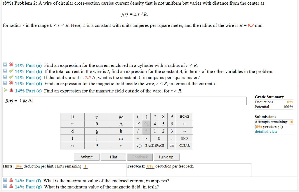 Solved: A Wire Of Circular Cross-section Carries Current D... | Chegg.com
