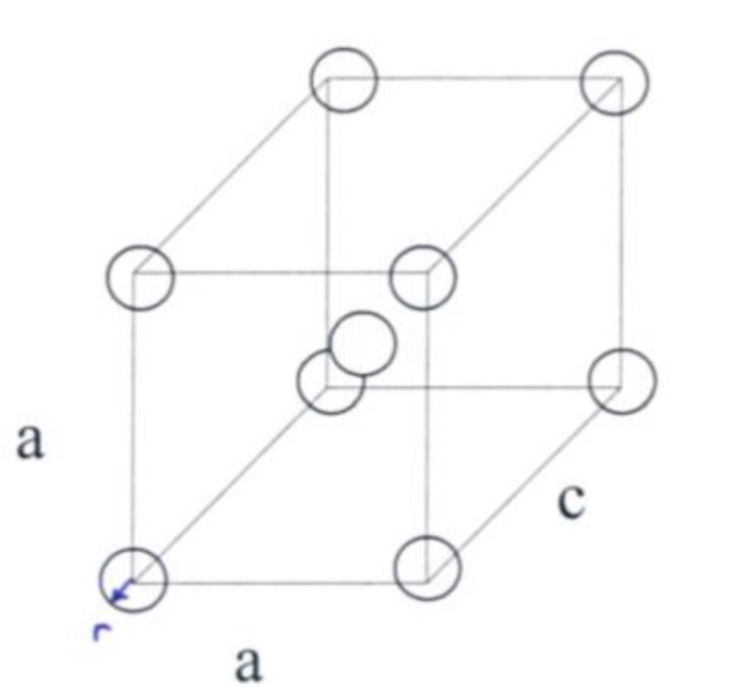 Solved Given a body centered tetragonal structure composed | Chegg.com