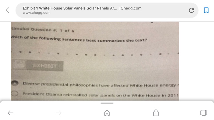 Solved: Exhibit 1 White House Solar Panels Solar Panels Ar... | Chegg.com