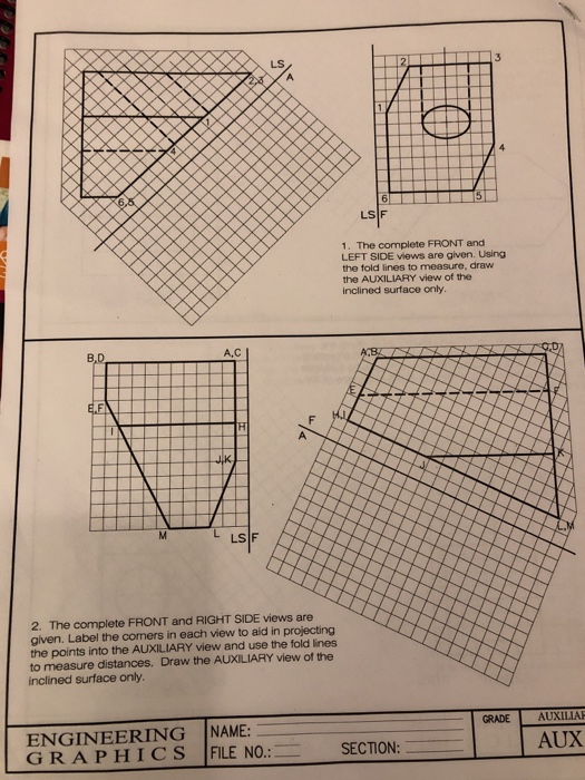 Solved Problem \#41. ﻿The complete FRONT and LEFT SIDE views | Chegg.com