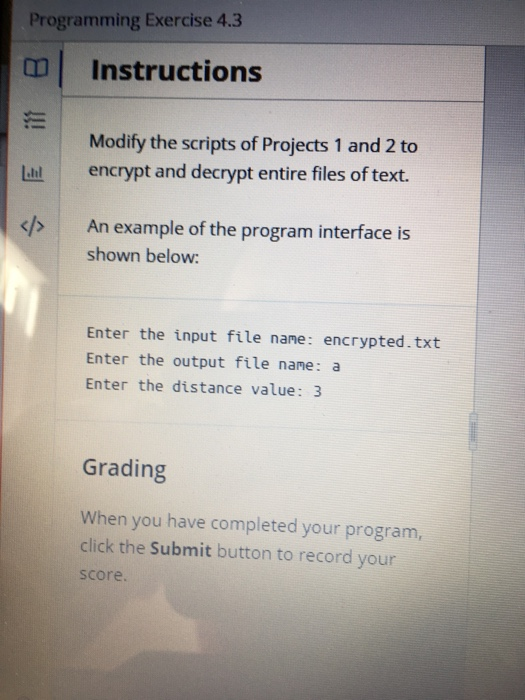 Solved Programming Exercise 43 Instructions Modify