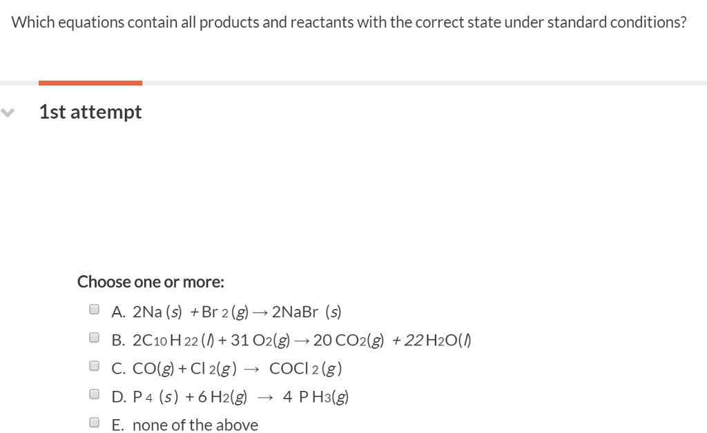 Solved Which equations contain all products and reactants | Chegg.com