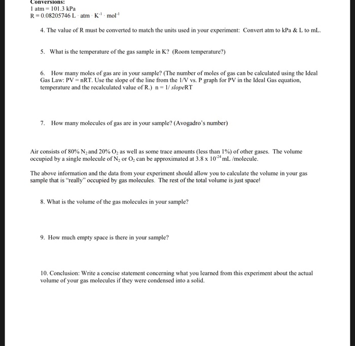Conversions: L Atm 101.3 KPa R-0.08205746 L Atm K ... | Chegg.com