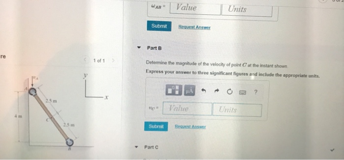 Solved Part A Determine the angular velocity of the rod at | Chegg.com