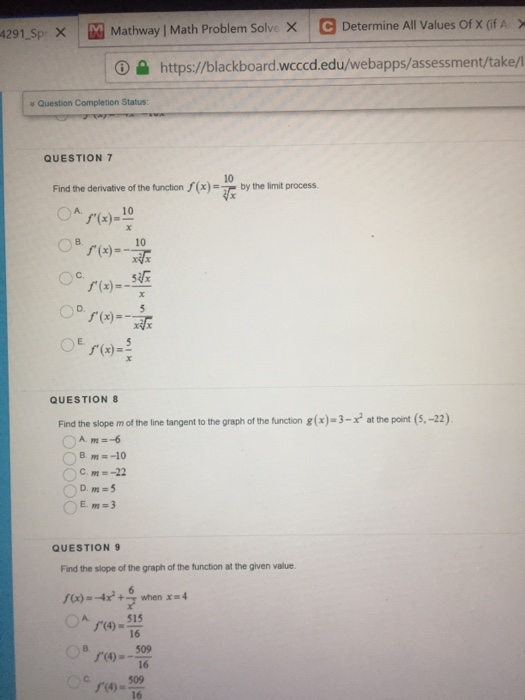 Solved Mathway! Math Problem Solv × e Determine All Values | Chegg.com