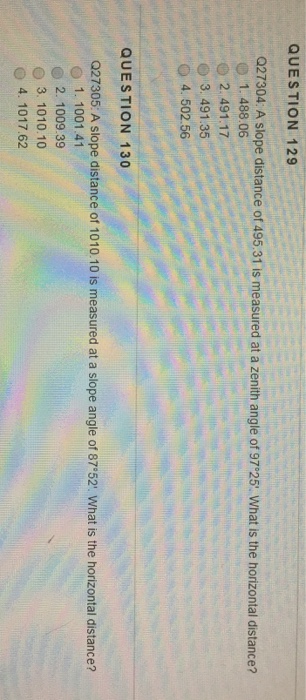 Solved A slope distance of 495, 31 is measured at a zenith | Chegg.com