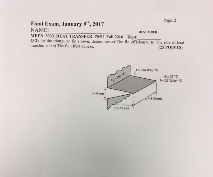 Solved: For The Triangular Fin Shown, Determine: A) The Fi... | Chegg.com Solved: For The Triangular Fin Shown, Determine: A) The Fi... | Chegg.com