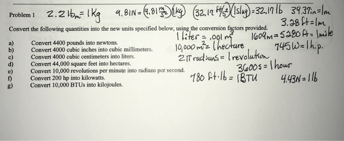 Solved Problem 1 2.2 ką IN Convert the following quantities | Chegg.com