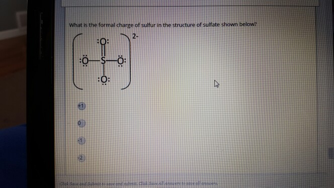 Solved What is the formal charge of sulfur in the structure | Chegg.com