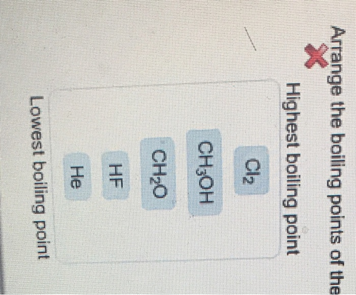 Solved Arrange the boiling points of the Highest boiling | Chegg.com