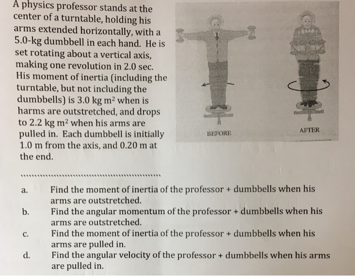 Solved: A Physics Professor Stands At The Center Of A Turn... | Chegg.com
