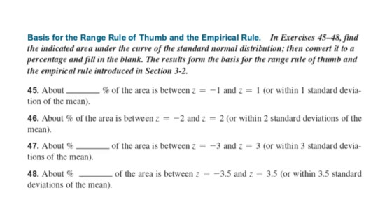 Solved Basis for the Range Rule of Thumb and the Empirical | Chegg.com