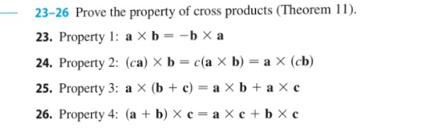 Solved Prove the property of cross products (Theorem 11). | Chegg.com