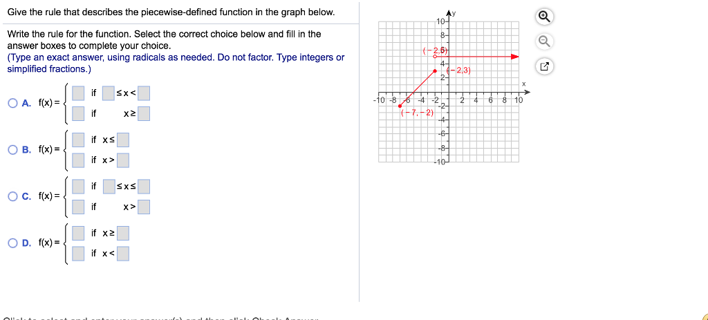 Solved Give the rule that describes the piecewise-defined | Chegg.com