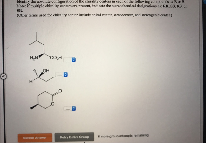 Solved Identify the absolute configuration of the chirality | Chegg.com