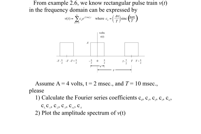 Solved: We Know Rectangular Pulse Train V(t) In The Freque... | Chegg.com