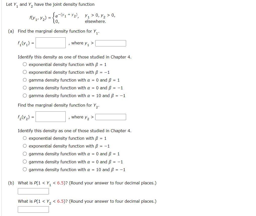 Solved Let Y1 and Y2 have the joint density function | Chegg.com