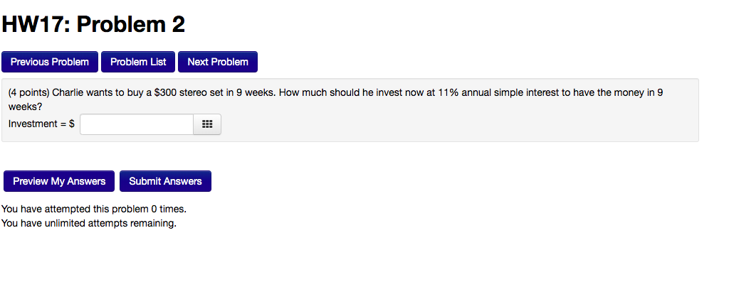 Solved HW17: Problem 2 Previous Problem Problem List Next | Chegg.com