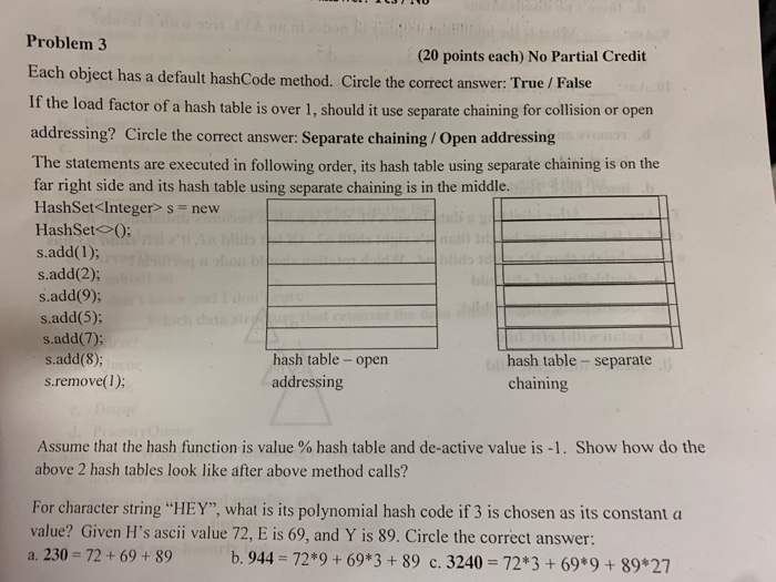 Solved Problem 3 (20 points each) No Partial Credit Each | Chegg.com