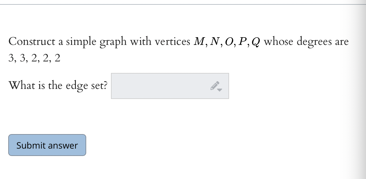 Solved > 2 Construct a simple graph with vertices M, N, O, | Chegg.com