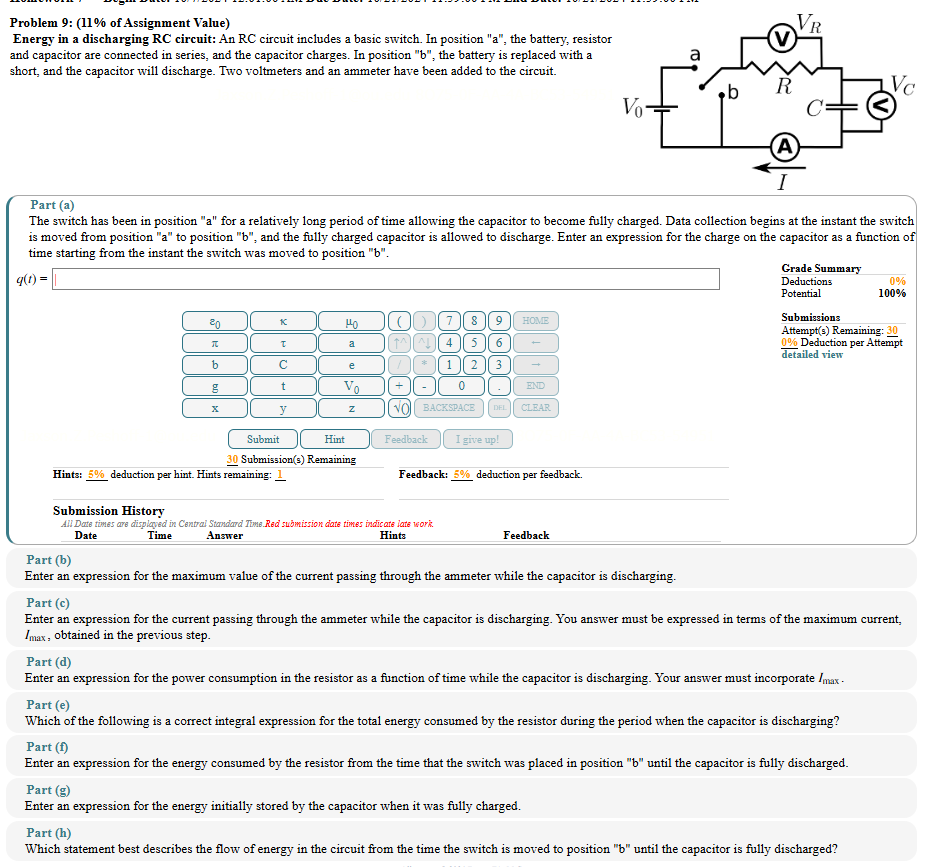 Solved Problem 9: ( \( 11 \% \) ﻿of Assignment Value)Energy | Chegg.com