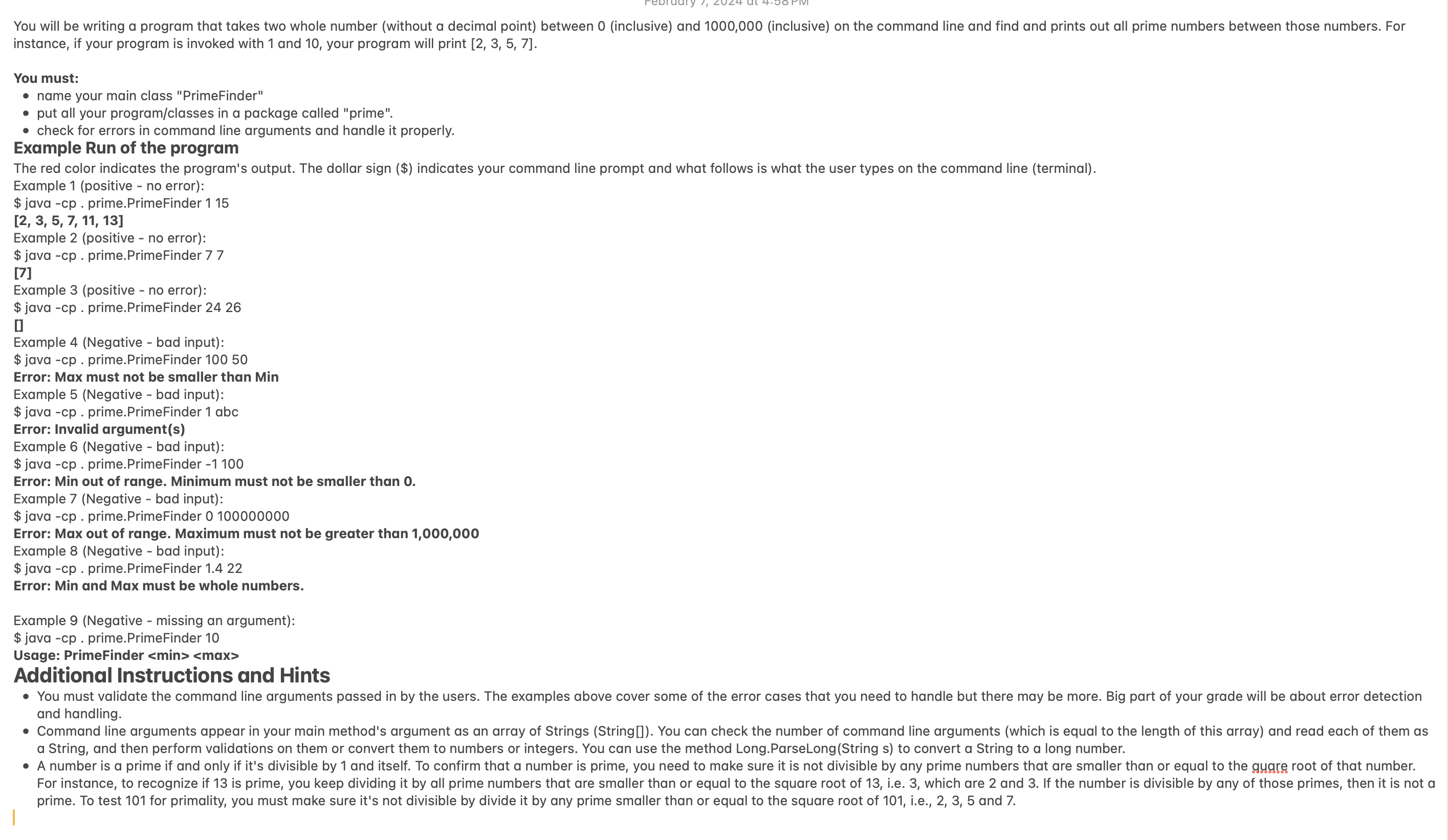 Solved instance, if your program is invoked with 1 ﻿and 10 , | Chegg.com