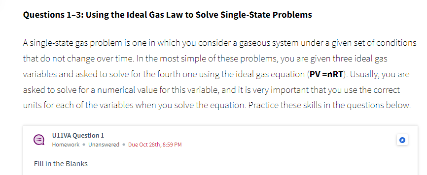 Solved Questions 1-3: Using the Ideal Gas Law to Solve | Chegg.com